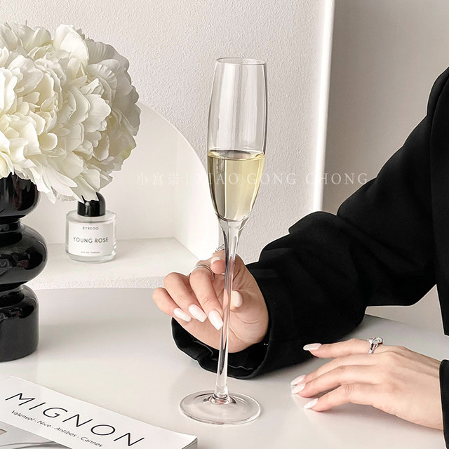 French champagne cup 2 set of high -value crystal cup glass wine glass ...