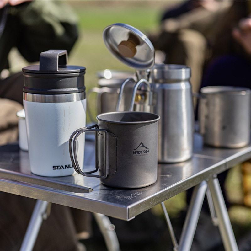 Widesea Outdoor Titanium Cup Pure Titanium Camping Folding Water Cup ...