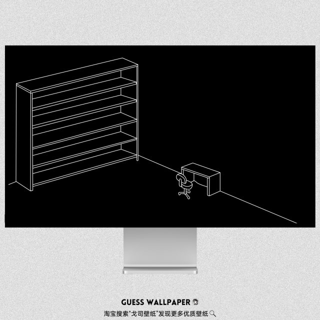 GUESSWP4K8 Creative Desktop Storage Wallpaper Bookshelf Wallpaper Ultra ...