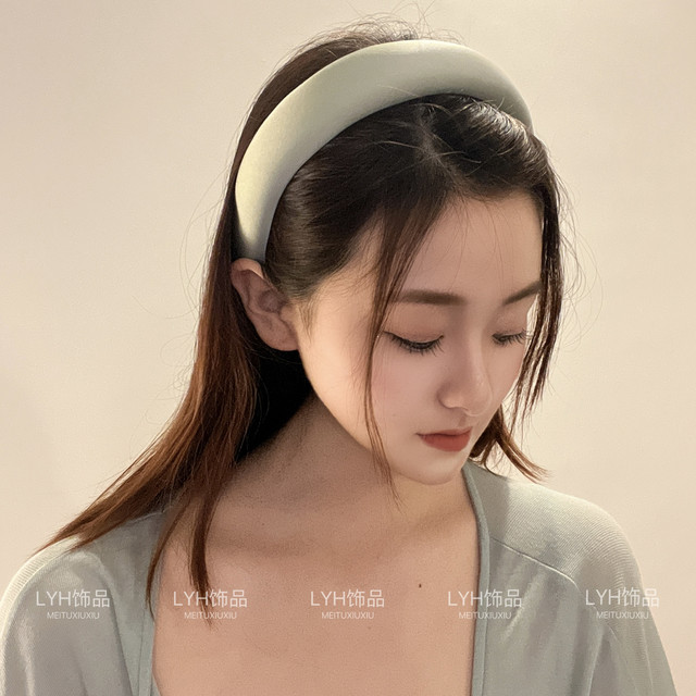 Mint Mambo color ~ new green French retro temperament wide headband ...