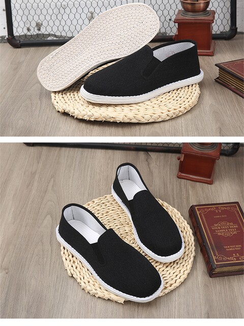 Old Beijing cloth shoes men's laminated sole men's canvas shoes pure ...
