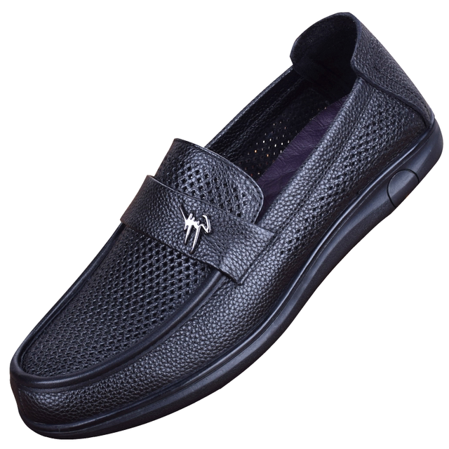 Foreign trade men's shoes Summer hollow leather shoes men's breathable ...