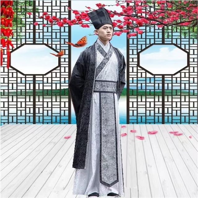 Ancient Hanfu men's model Song Dynasty Xiucai scholar clothing poet Su ...
