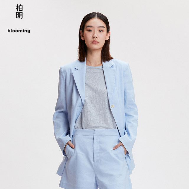 Baiming blooming summer women's loose suit linen blend commuter jacket