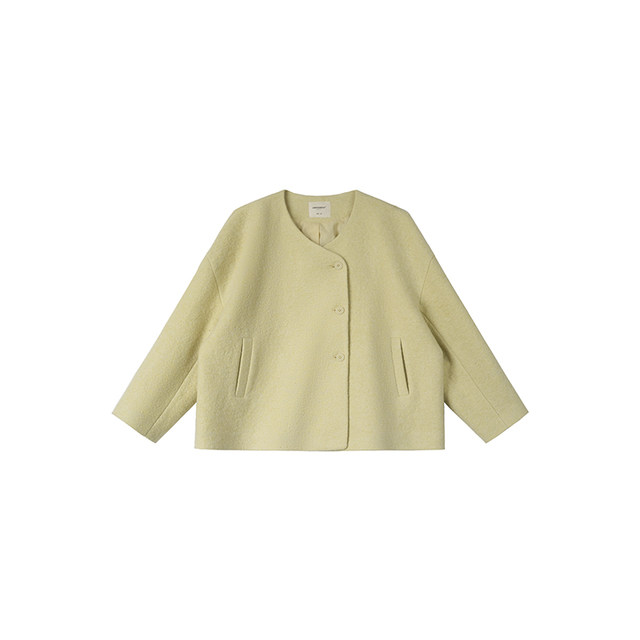 60 Wool Banana Color Nice Wool Wool Jacket Anne Forest Large Size Women ...