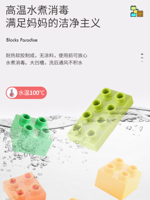 Large particle piano slide building blocks hand-cranked turntable ever ...