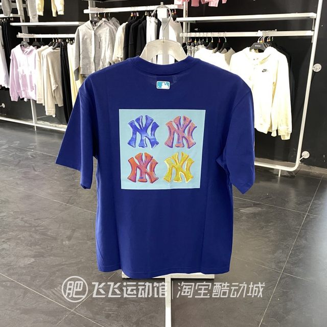 Summer genuine MLB pattern LOGO versatile breathable round neck retro ...