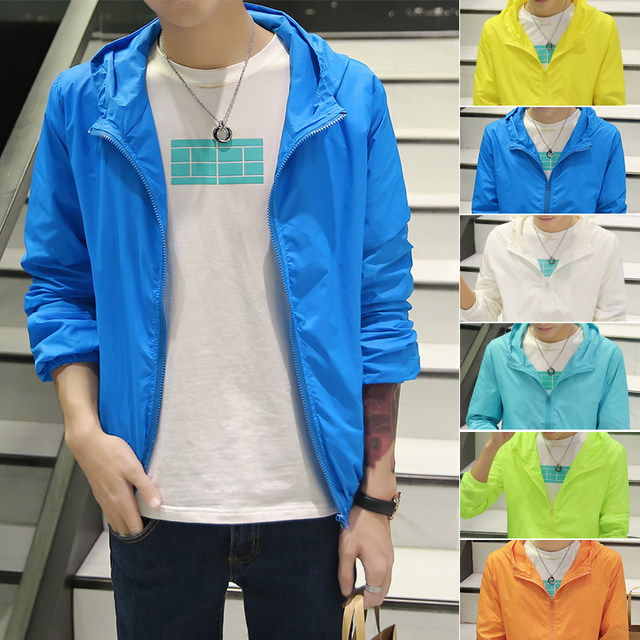 Thin coat men's 2019 new summer student lightweight sun protection ...