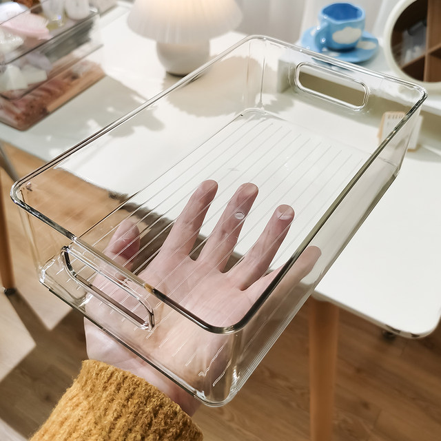 Acrylic transparent storage box desktop cosmetics storage box household ...