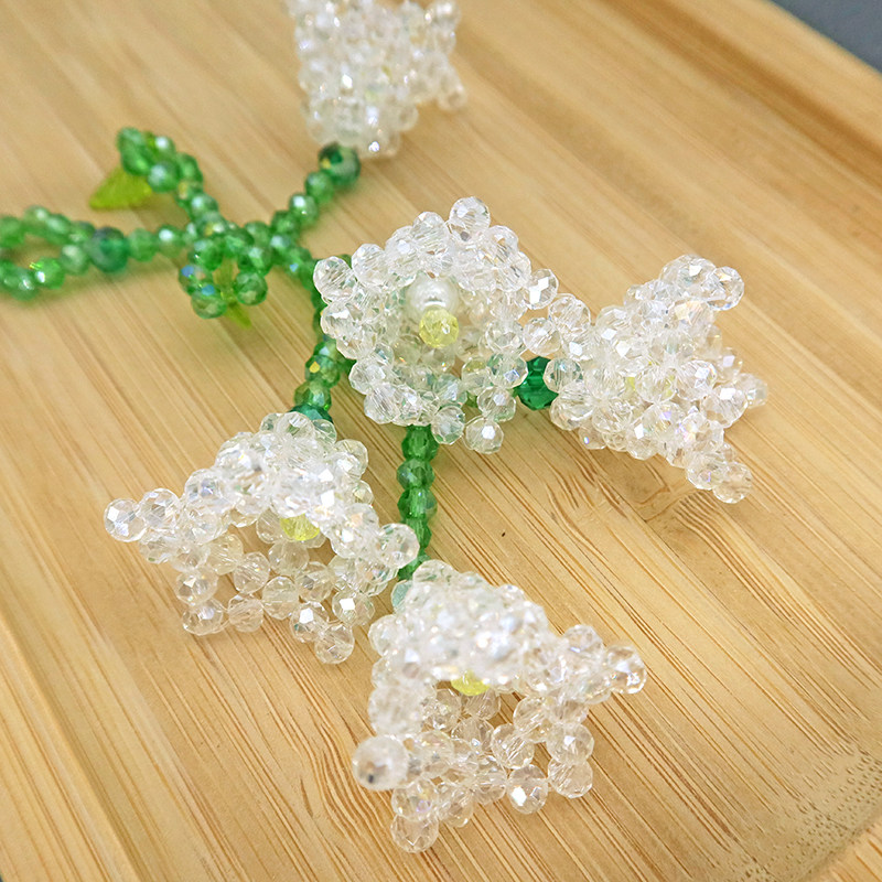 Finished Hand-Beaded Crystal Key Chain Pendant Flower Key Chain ...