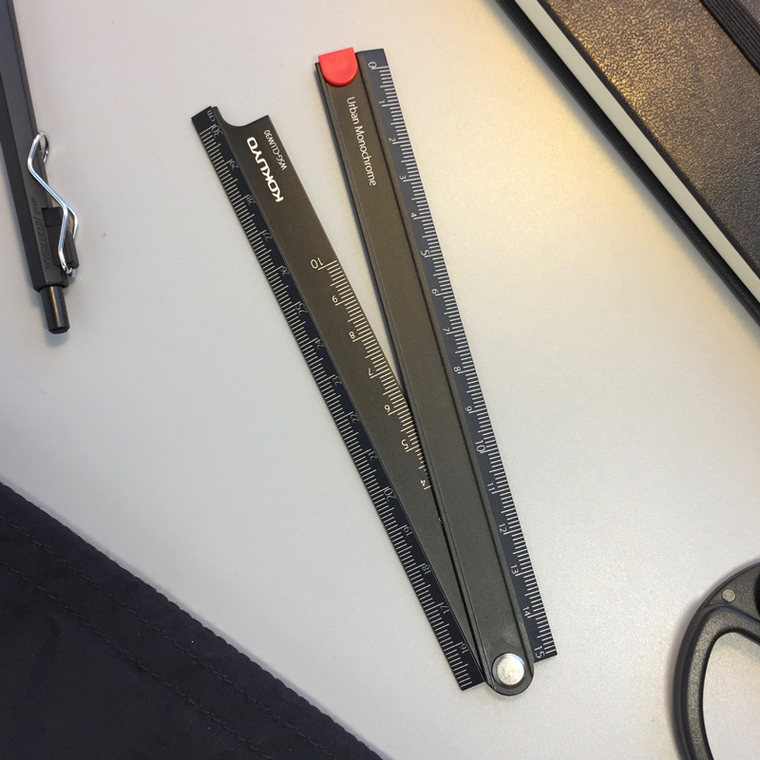 Kokuyo folding ruler aluminum ruler retro color primary school students ...