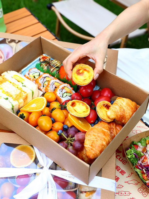 Disposable picnic box outdoor camping packing box spring outing ...