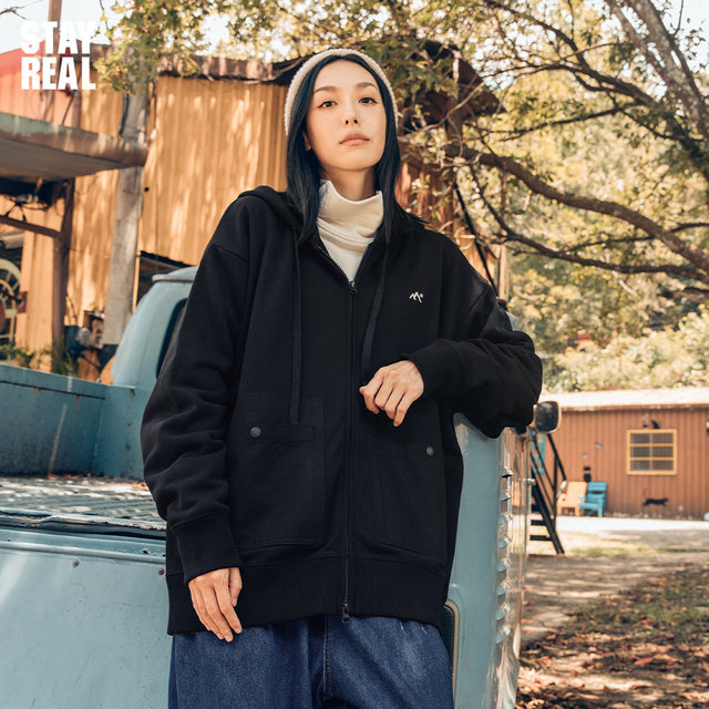 STAYREAL trendy brand cotton hooded jacket American retro street ...