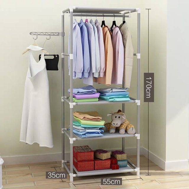 Simple clothes rack floor-standing clothes rack bedroom storage rack ...