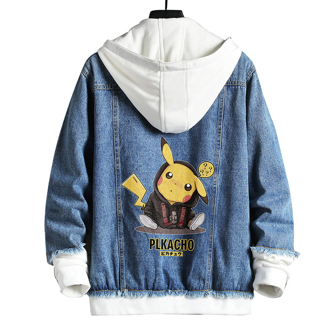 Spring and Autumn Men's Cotton Denim Jacket Hooded Jacket Fake Two ...