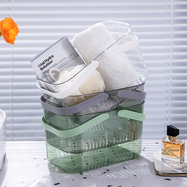 Bath basket, toiletries storage basket, bathroom bath, transparent bath ...