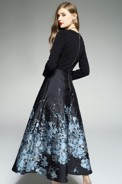 Dark Night Rose Autumn and Winter Hepburn Hepburn retro small black ...