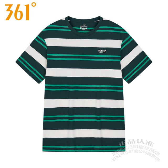 361 degrees men's sports short -sleeved T -shirt cotton 2024 Summer new ...