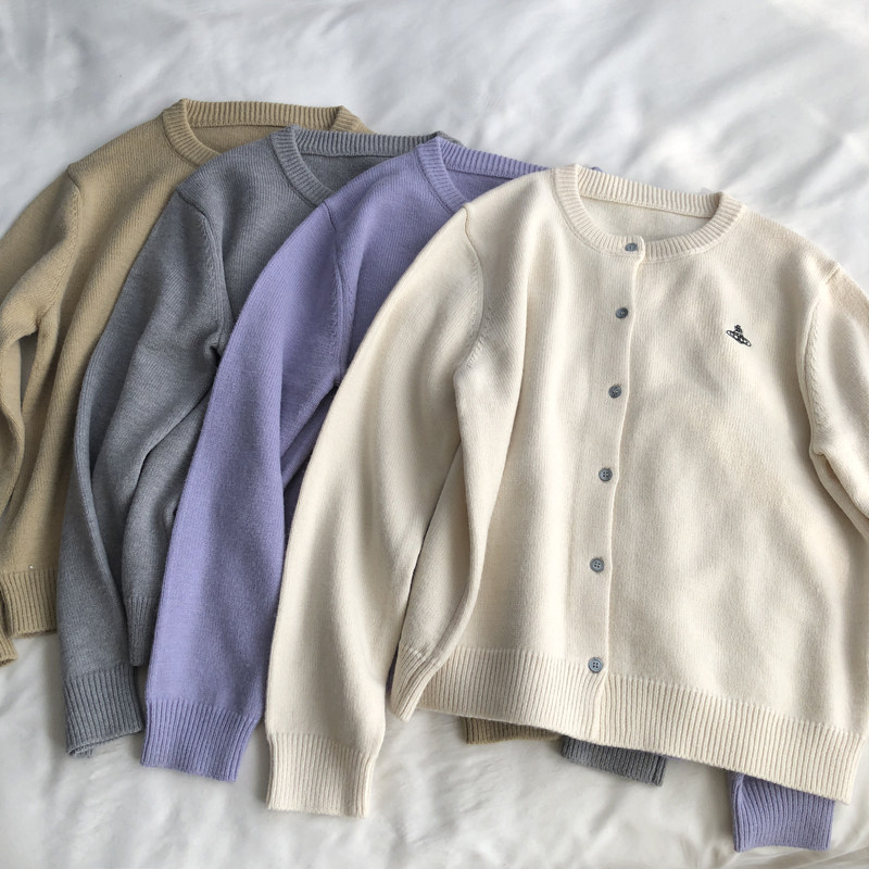 Chic Planet Small Embroidery Early Spring Round Neck Versatile Knitted ...