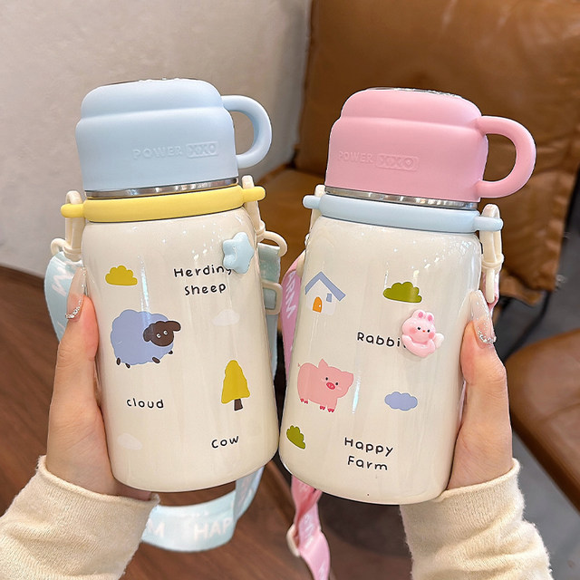 Thermos cup for girls 2024 new high-looking tea cup direct drinking ...