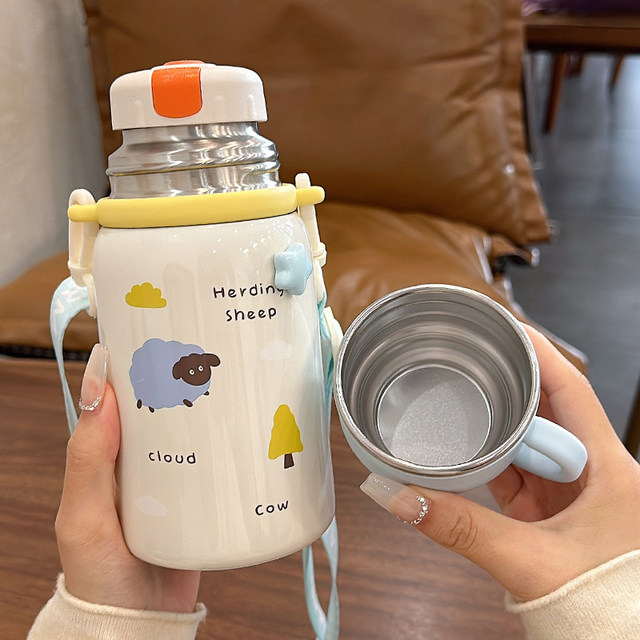 Thermos cup for girls 2024 new high-looking tea cup direct drinking ...