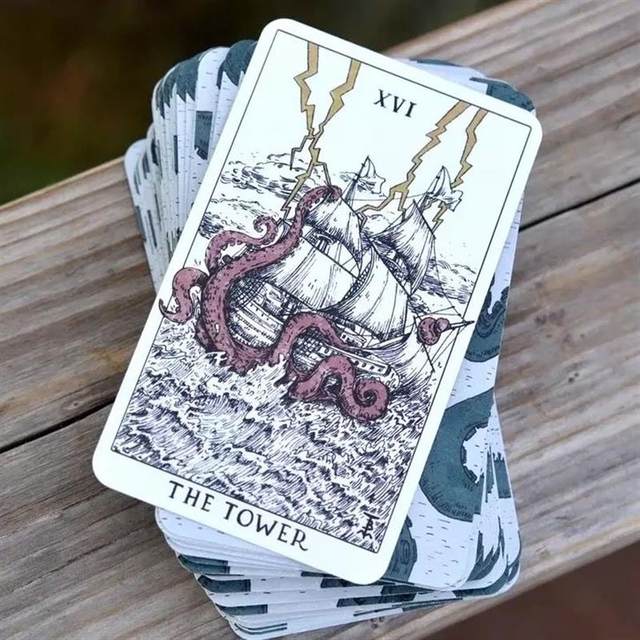 Imported Tempest card Tempest Tarot ocean theme Vetro card tower board ...
