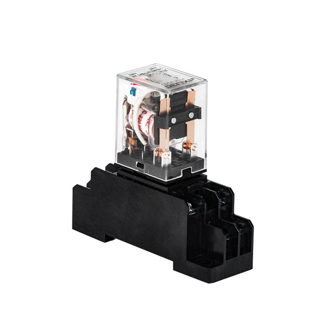 Delixi intermediate relay 220V AC 8 feet DC 12 small 14 electromagnetic DC24 switch 380 with base