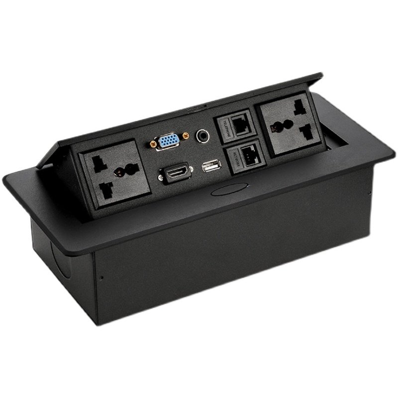Desk Embedded Multimedia Socket - Conference Table Power Junction Box
