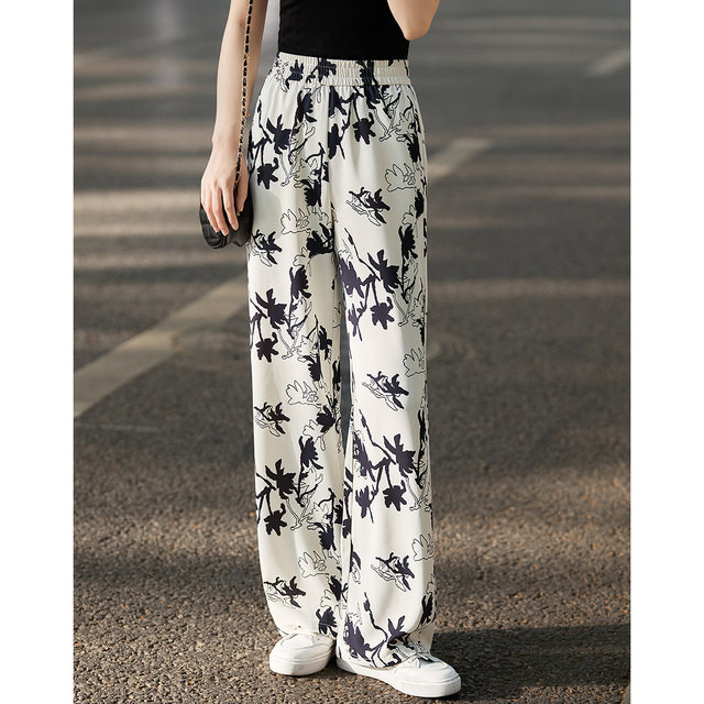 Mo Yan Yimei's elegant print print pants 24 summer new fashion ...