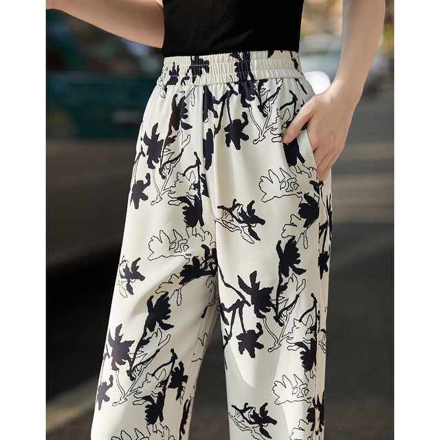 Mo Yan Yimei's elegant print print pants 24 summer new fashion ...