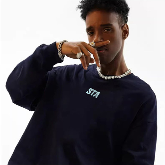 STA trendy brand simple small letters long-sleeved T-shirts for men and ...