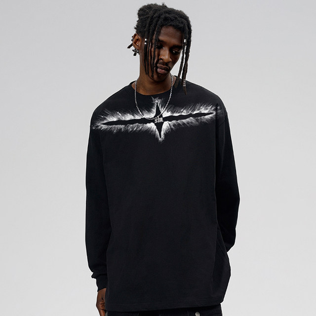 STA national fashion creative American cotton long-sleeved T-shirts for ...