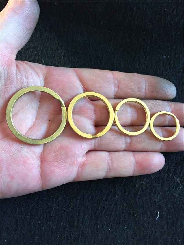 Pure copper flat key ring brass key ring key chain accessories car ...