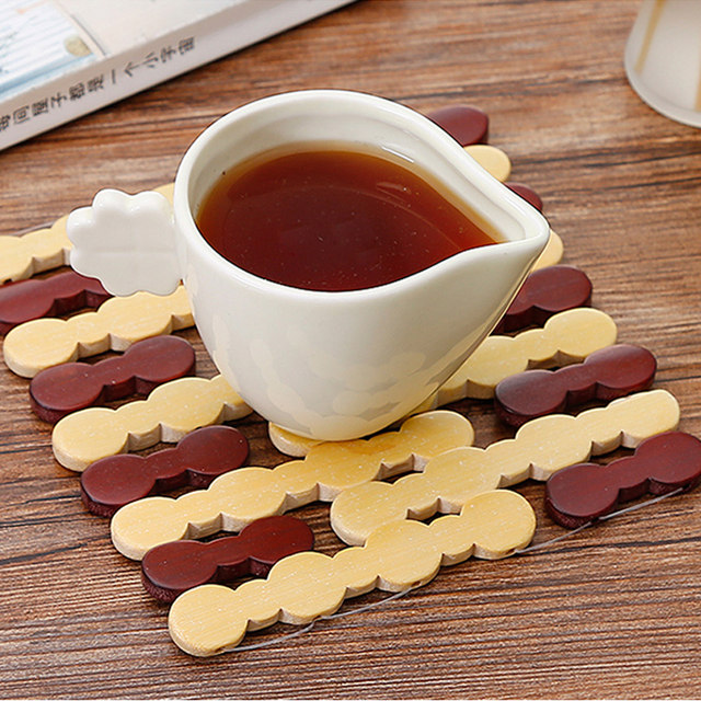 10 pieces of bamboo vegetable mat heat insulation mat table mat coaster ...