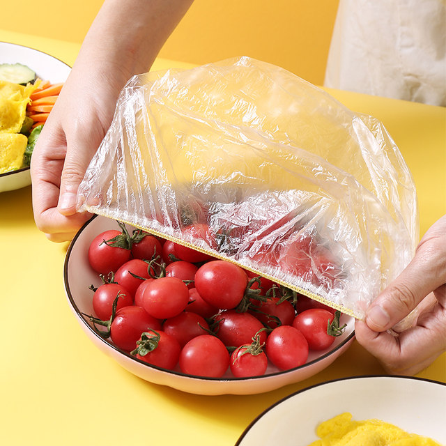 Disposable plastic wrap cover for kitchen food fresh-keeping bag with ...