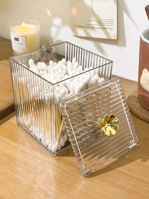 Light luxury cotton swab cosmetics cotton box storage box household ...