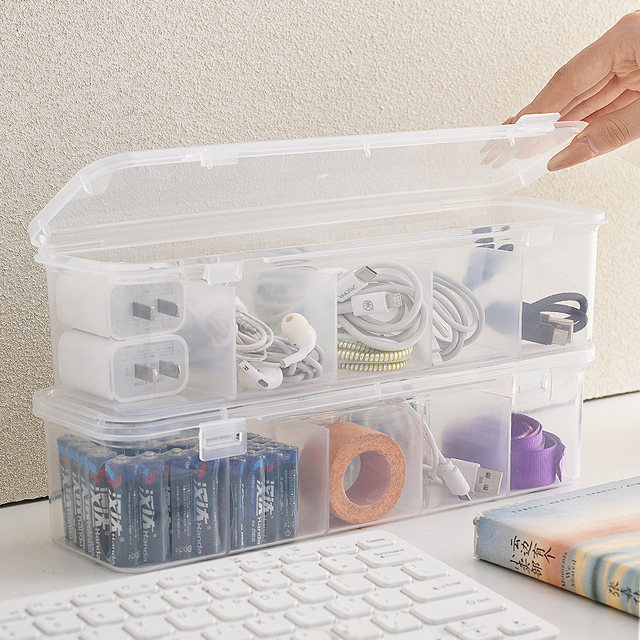 Household mobile phone data line storage box drawer wire organizer ...