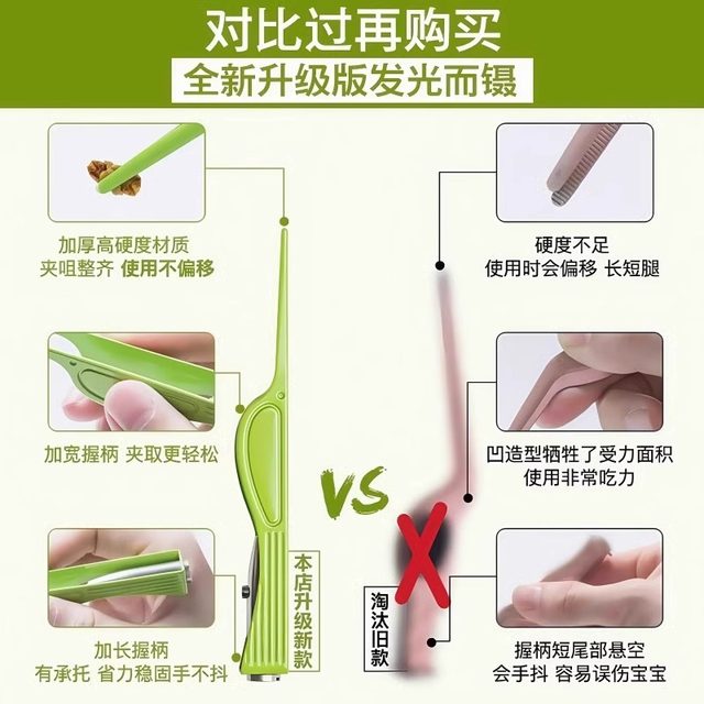 Luminous Ear Scoop Ear Tweezers Kidsren's Ear Picking Artifact Baby Ear ...