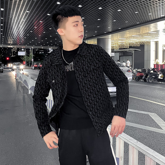 Jacket men's trendy brand Internet celebrity handsome slim embroidered ...
