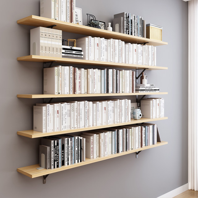Wall rack simple wall bookshelf hanging wall one-word partition ...