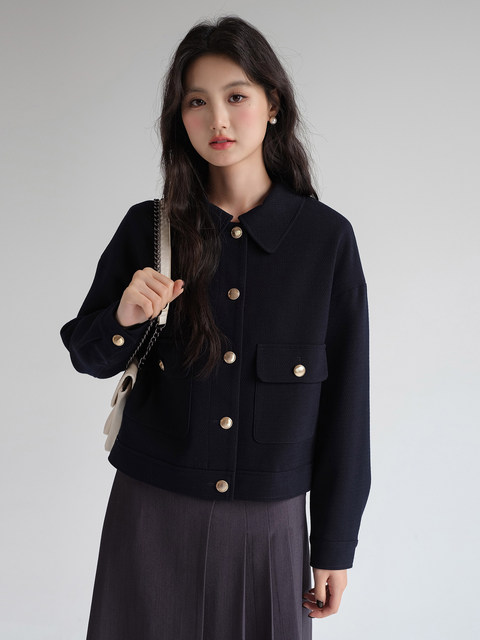 Lan Ruo Shui 2025 spring new large size women's lapel small incense ...