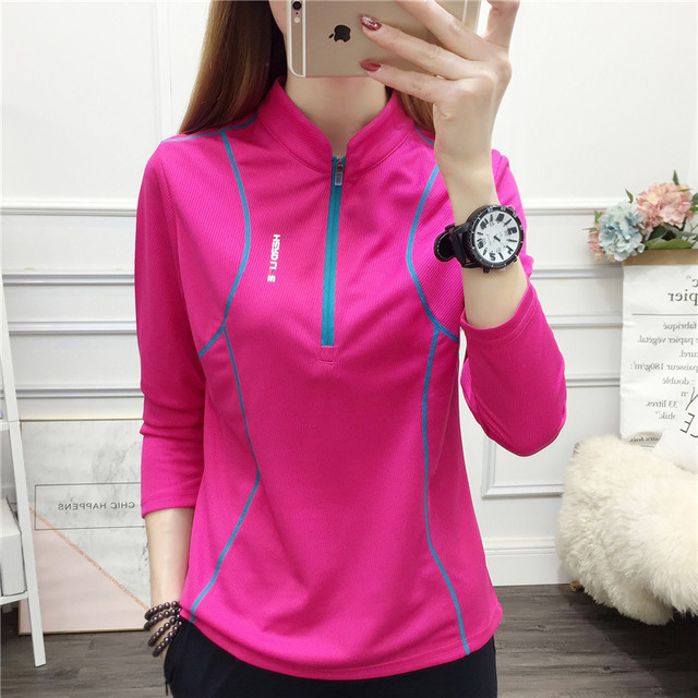 Outdoor quick-drying clothes women's long-sleeved sports T-shirt light ...