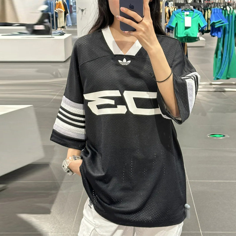 Adidas Clover men's and women's 2024 autumn retro football style V-neck ...