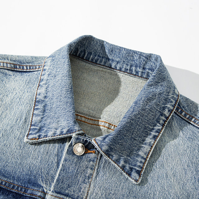 Heavy Autumn and Winter Snowflake Denim Jacket Men's Short American ...