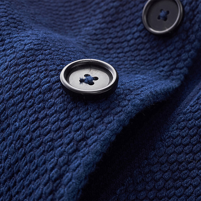 Heavy cotton French workwear indigo plant blue dye jacket men's multi ...