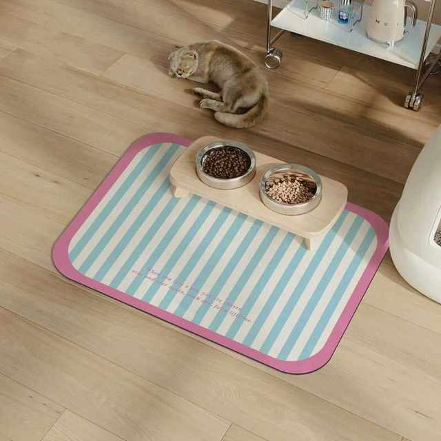 Pet Placemat, Cat Bowl Mat, Eating Mat, Large Non-Slip, Water-Absorbent ...