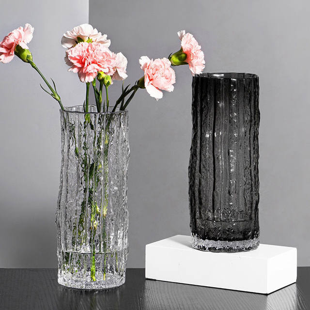 Large vase glacier design glass vase light luxury high-end decoration ...