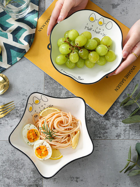 Ceramic dumpling plate 2/4 pack cute dish plate home creative plate ...