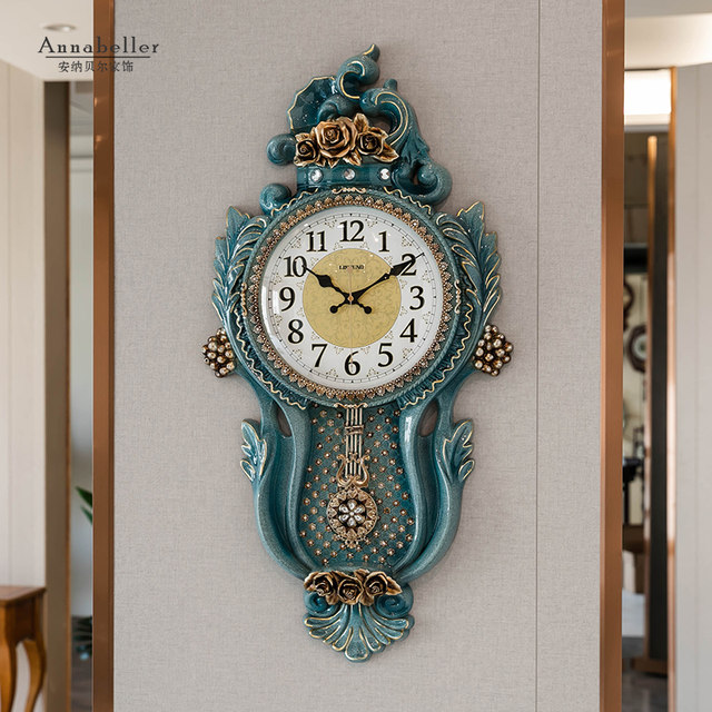 Luxurious European wall clock living room creative personalized clock ...