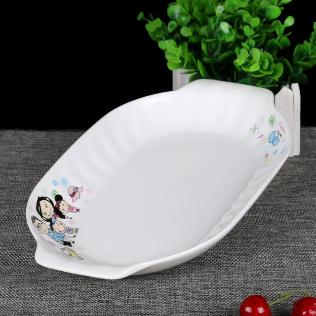 Ceramic plate microwave steak plate bone china large steamed fish plate ...